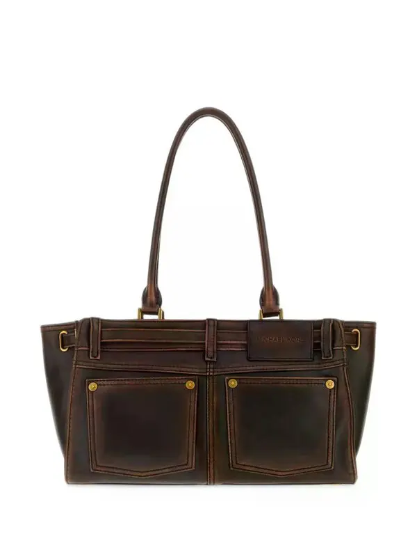 Michael Kors Hamilton Moderne Small Burnished Leather Satchel Bag