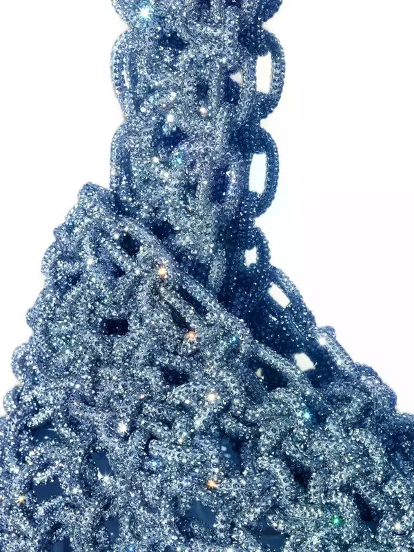 HIBOURAMA Niky Crystal-embellished Woven Tote Bag - Blue