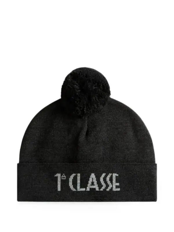 ALVIERO MARTINI 1° CLASSE Pom-pom Intarsia-logo Beanie Hat - Grey