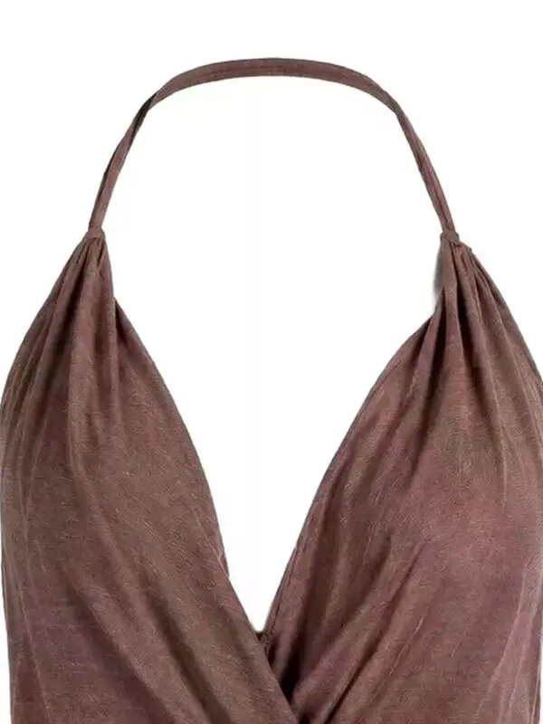 Rick Owens Crossover-strap Halterneck Top - Brown