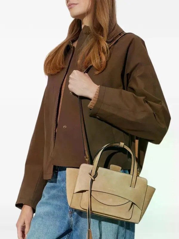 HIDESINS Flap Small Suede Tote Bag