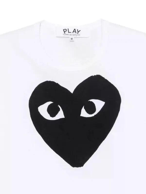 Comme Des Garçons Heart-print T-shirt - White
