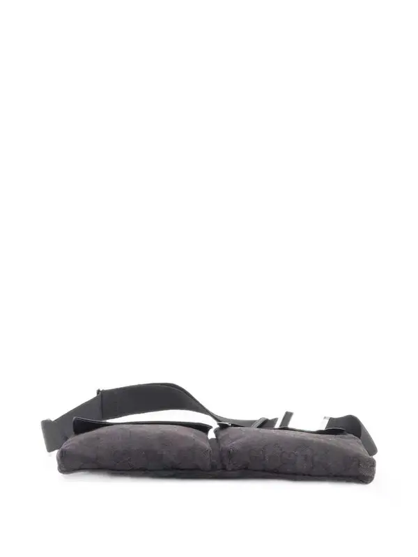 Gucci Vintage Double Gg Canvas With Leather Belt Bag