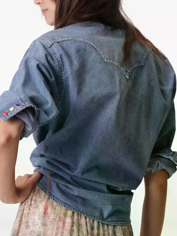 FORTELA Redford Western Denim Shirt - Blue