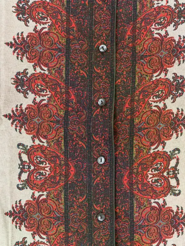 PIERRE-LOUIS MASCIA Aloe Paisley-print Mandarin-collar Shirt