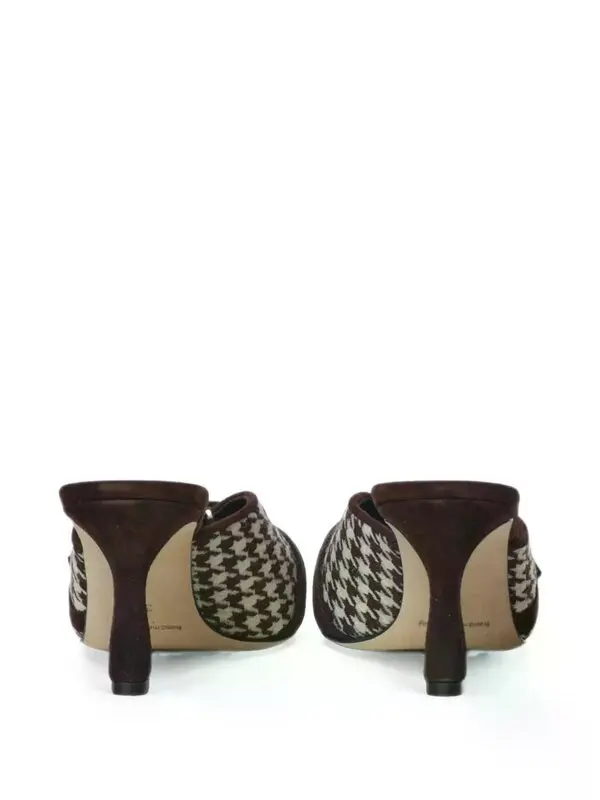 Manolo Blahnik Houndstooth Buckle-detail Mules