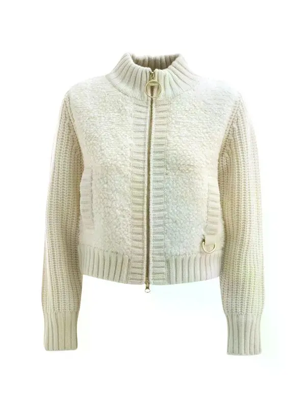 Barbour Fleece-panelled Ribbed-knit Jacket