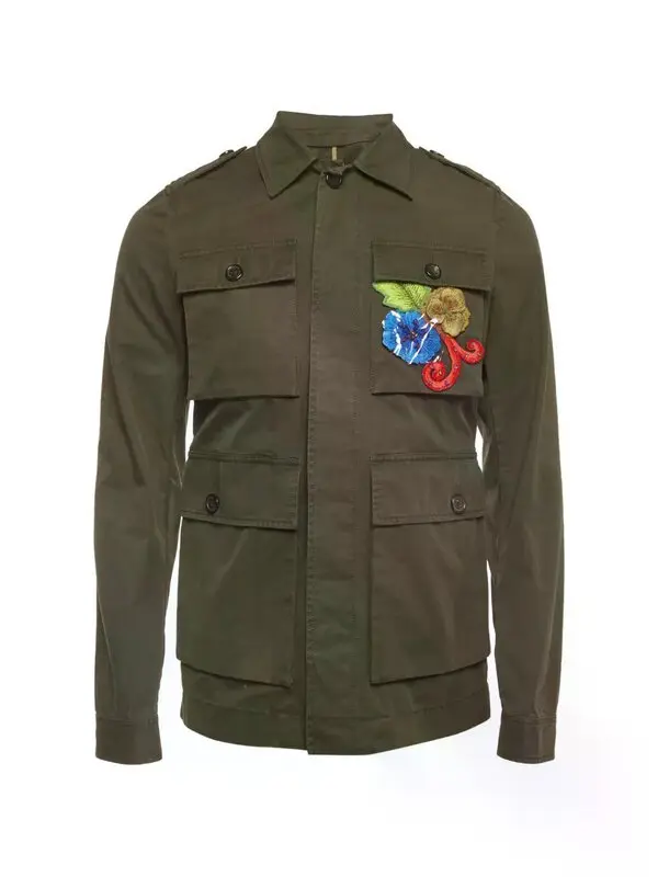 Dsquared2 Floral-appliqué Gabardine Jacket