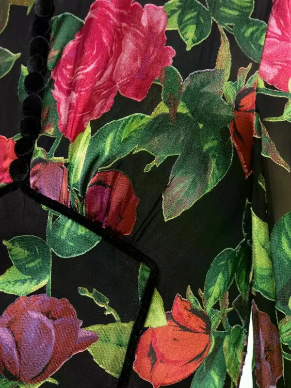 NISSA Floral Viscose-and-silk Midi Dress