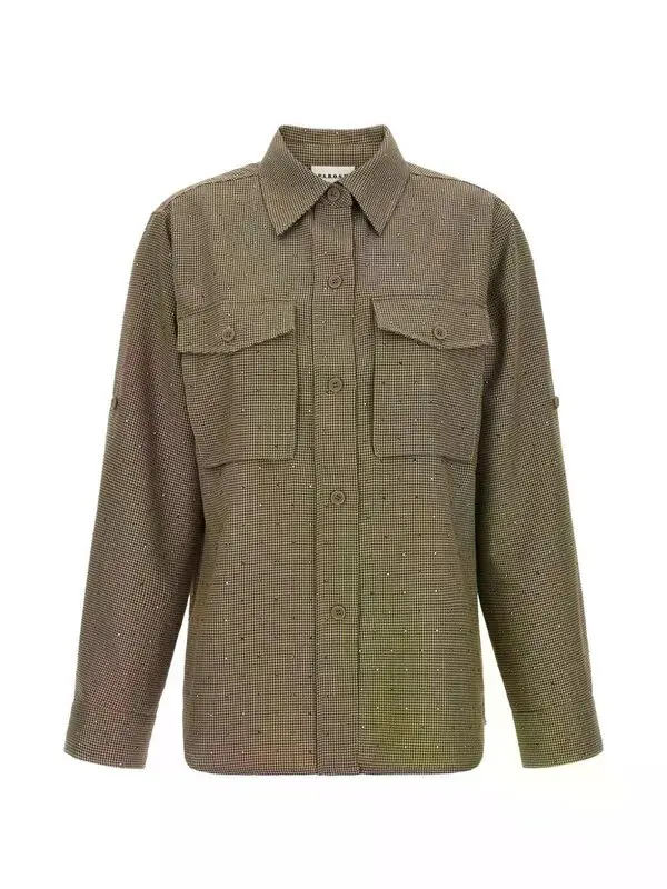 P.a.r.o.s.h Rhinestone-embellished Houndstooth Shirt