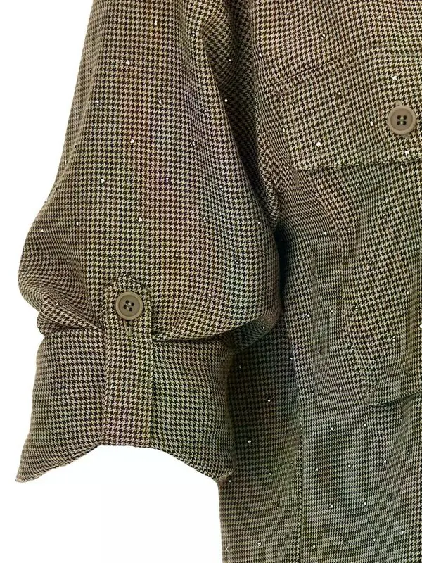P.a.r.o.s.h Rhinestone-embellished Houndstooth Shirt