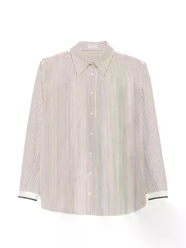 Brunello Cucinelli Vertical-stripe Long-sleeve Shirt