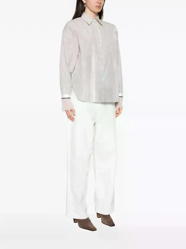 Brunello Cucinelli Vertical-stripe Long-sleeve Shirt