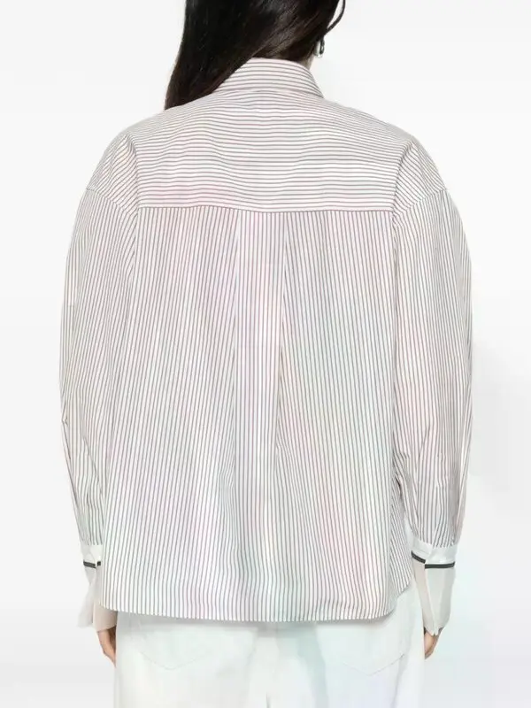 Brunello Cucinelli Vertical-stripe Long-sleeve Shirt