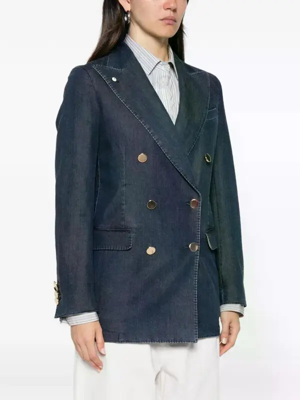 L.B.M. 1911 Double-breasted Peak-lapel Blazer
