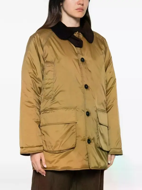 FORTE_FORTE Corduroy-collar Buttoned Coat