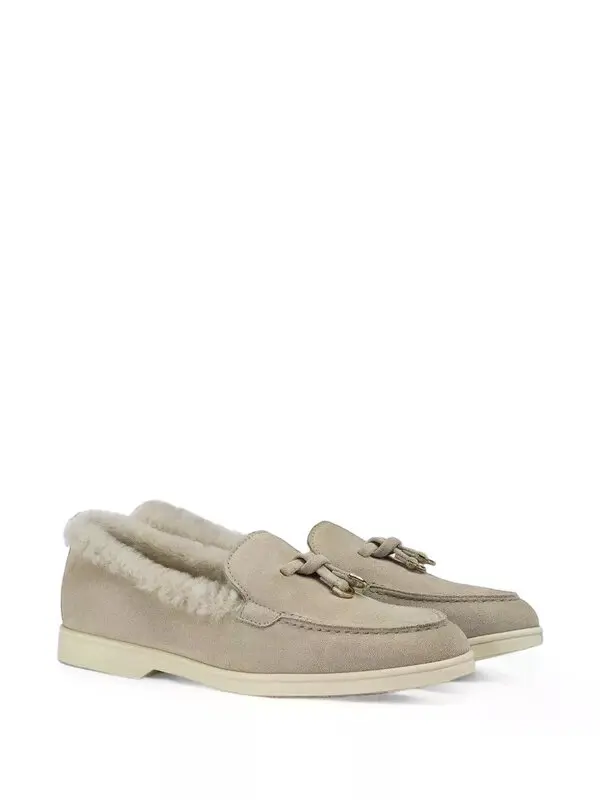 DOUCAL'S Shearling-trim Tassel Loafers
