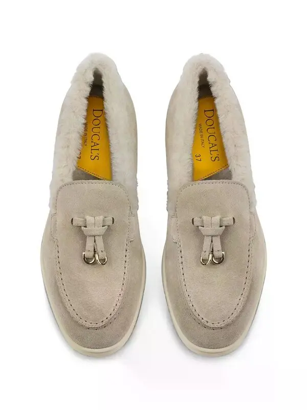 DOUCAL'S Shearling-trim Tassel Loafers