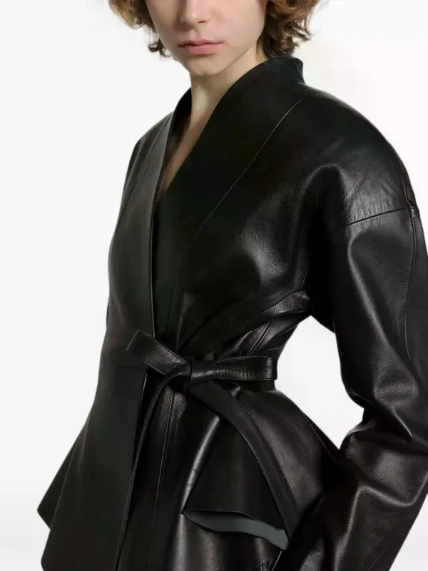 Alberta Ferretti Tie-waist Peplum Jacket