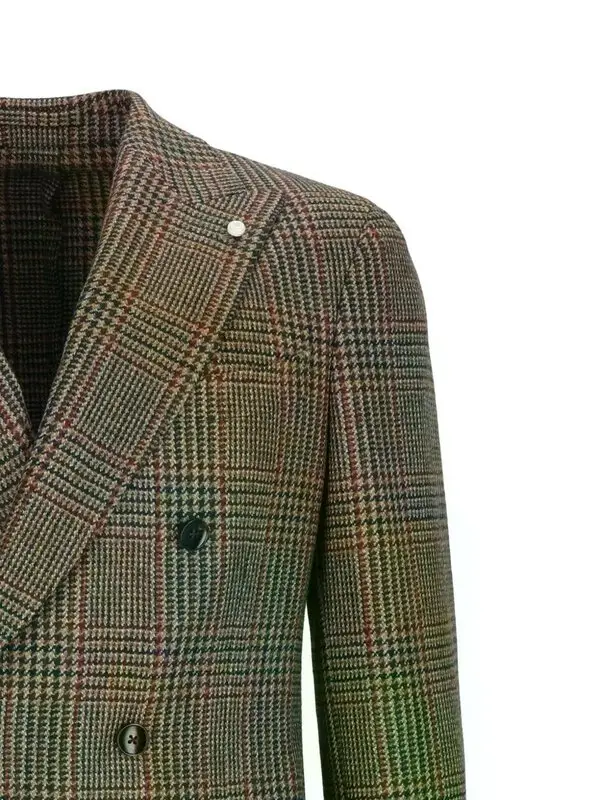 LUIGI BIANCHI Check-pattern Double-breasted Blazer