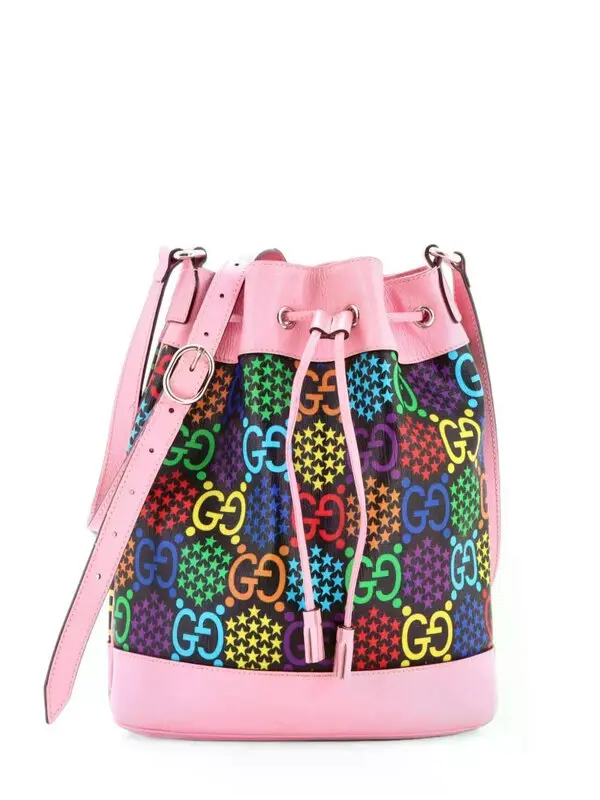 Gucci Psychedelic Print Gg Coated Canvas Medium Bucket Bag - Multicolour