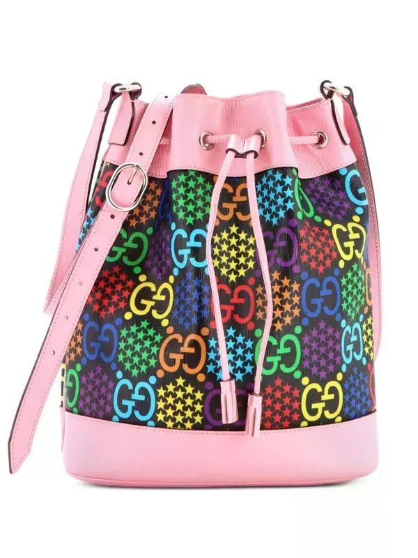 Gucci Psychedelic Print Gg Coated Canvas Medium Bucket Bag - Multicolour