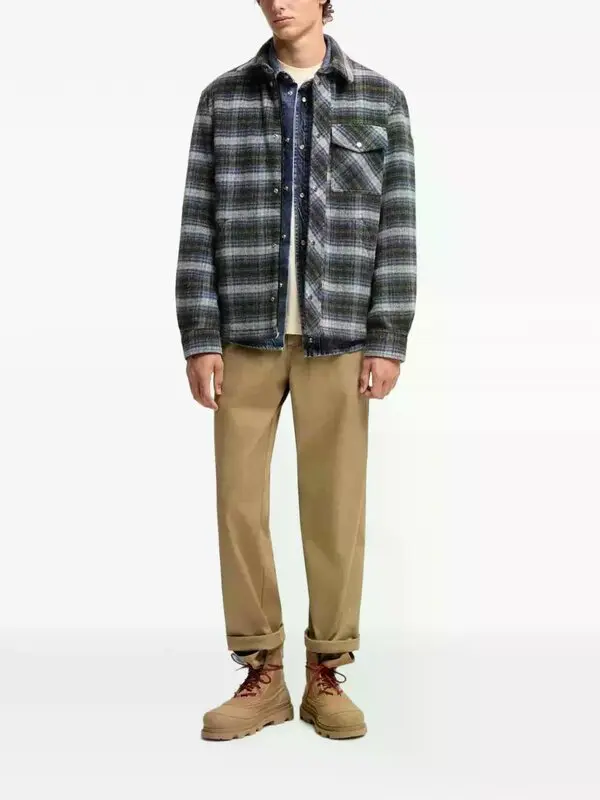 Moncler Check-print Wool Jacket