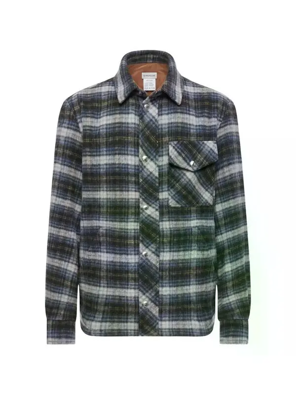 Moncler Check Wool Shirt Jacket - Blue