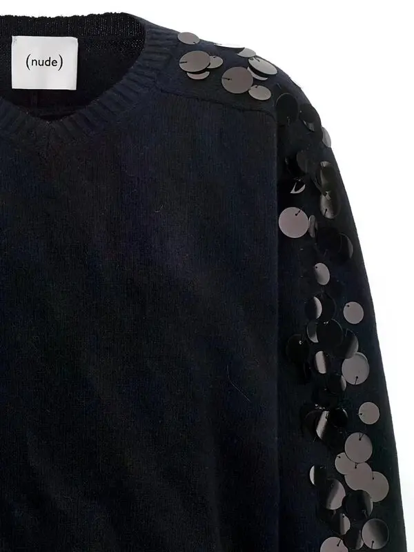 NUDE Sequin-embellished V-neck Sweater