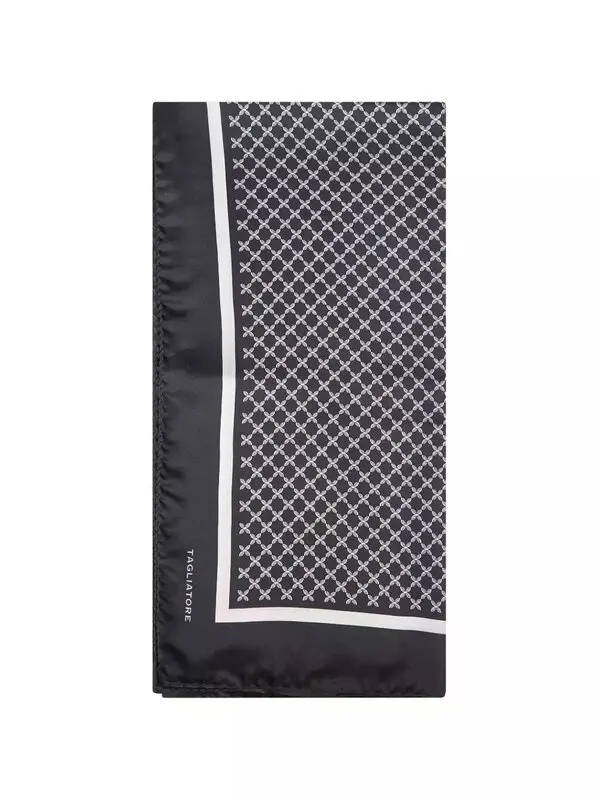 Tagliatore Logo-pattern Silk Scarf - Black