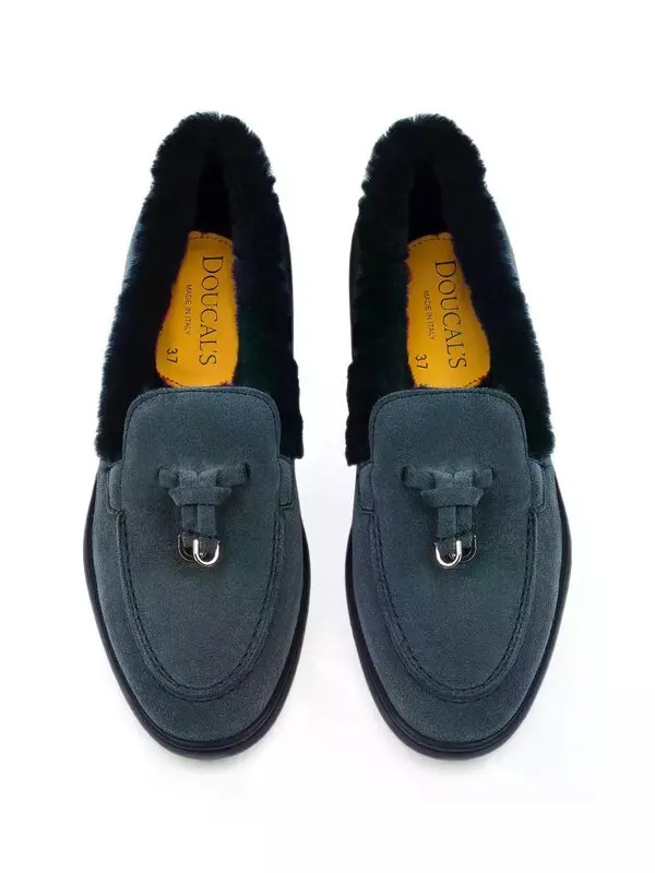 DOUCAL'S Fur-trimmed Tassel Loafers