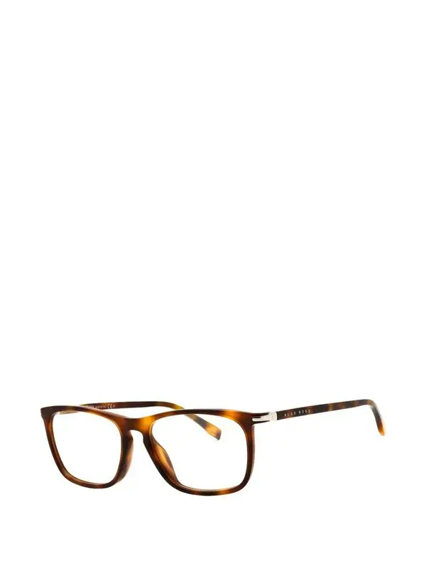 BOSS Tortoiseshell-effect Rectangle-frame Glasses - Brown