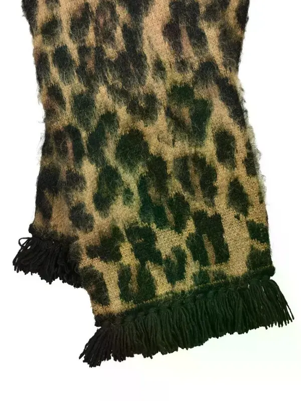 CEDARWOOD Leopard-print Hooded Scarf