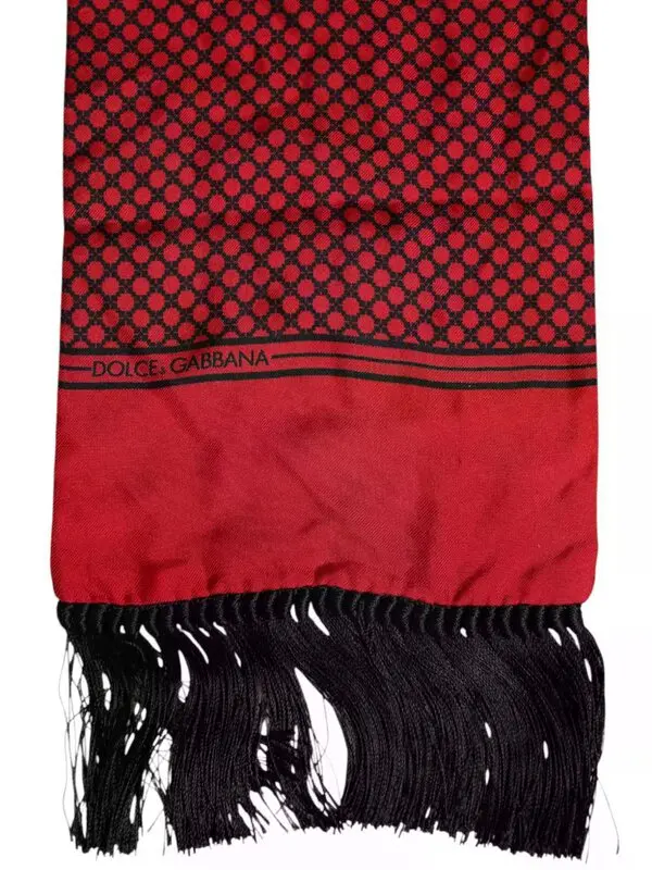 Dolce & Gabbana Polka-dot Silk Scarf - Red
