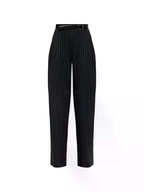 Dolce & Gabbana Wool Striped Trousers - Black