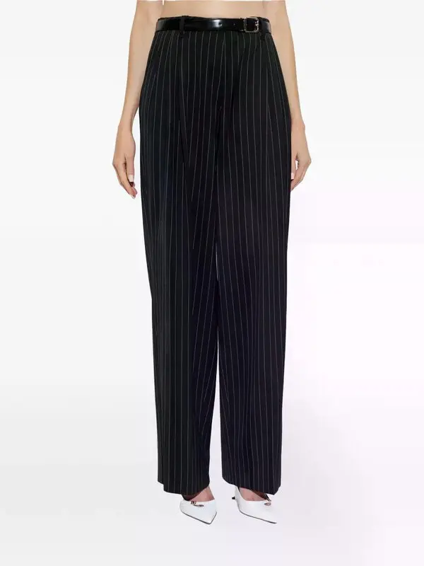 Dolce & Gabbana Wool Striped Trousers - Black