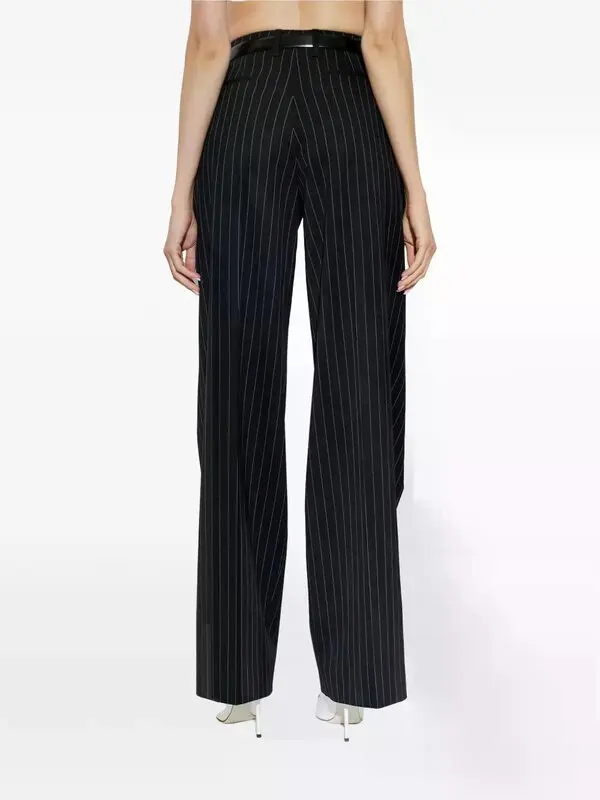 Dolce & Gabbana Wool Striped Trousers - Black
