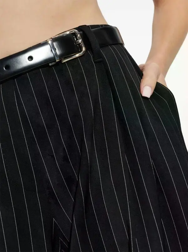 Dolce & Gabbana Wool Striped Trousers - Black
