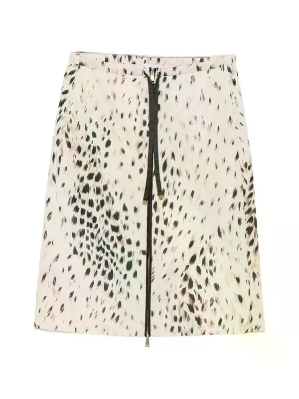Moncler Leopard-print Zip-front Skirt
