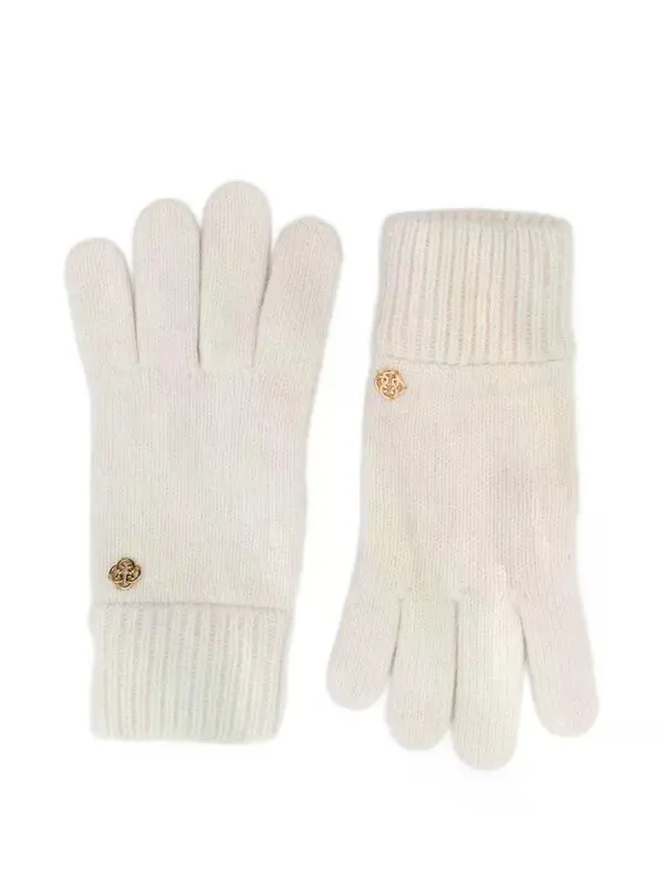 Gant Logo-plaque Wool Gloves - Neutrals