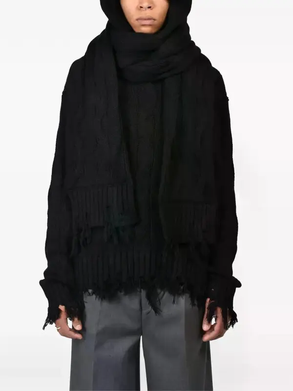 CEDARWOOD Cable-knit Hooded Scarf