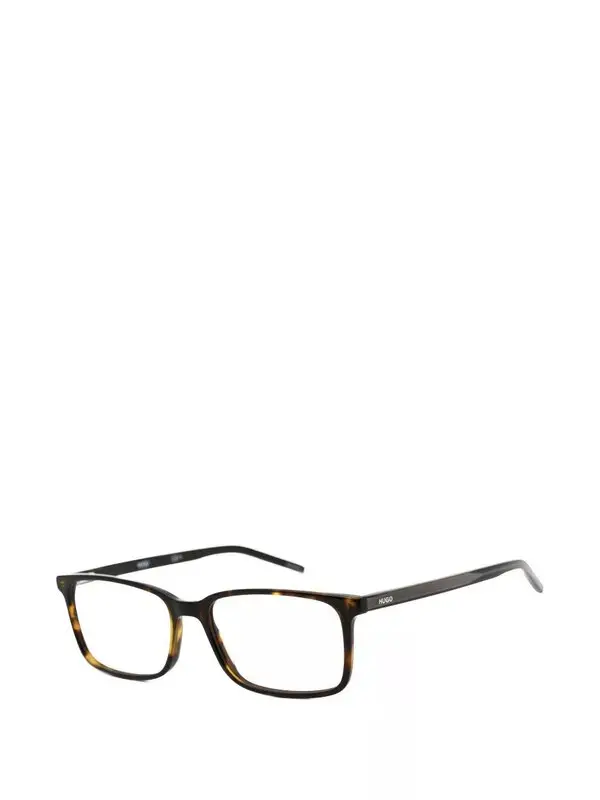 Hugo Tortoiseshell-effect Rectangle-frame Glasses - Brown