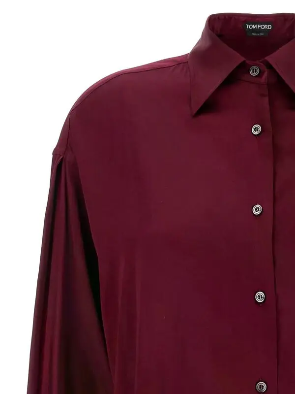 TOM FORD Silk-blend Curved-hem Shirt
