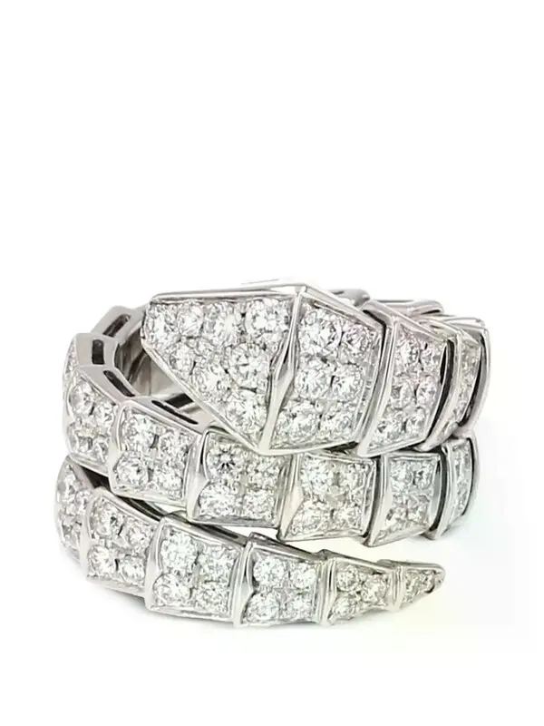 BVLGARI 2016 Serpenti Viper Diamond Ring - Silver