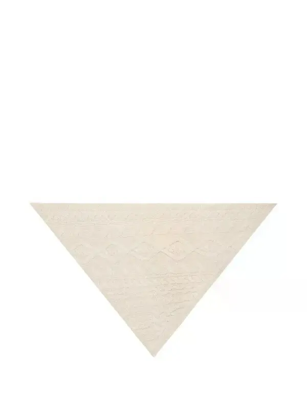 Eric Bompard Cable-knit Triangle Scarf - Neutrals