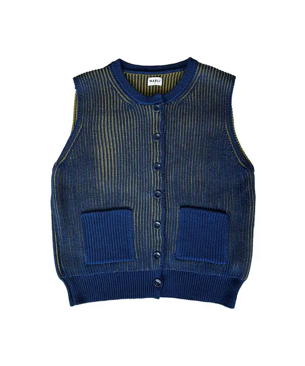 MABLI Ffyn Vest Deep Sea/golden Olive