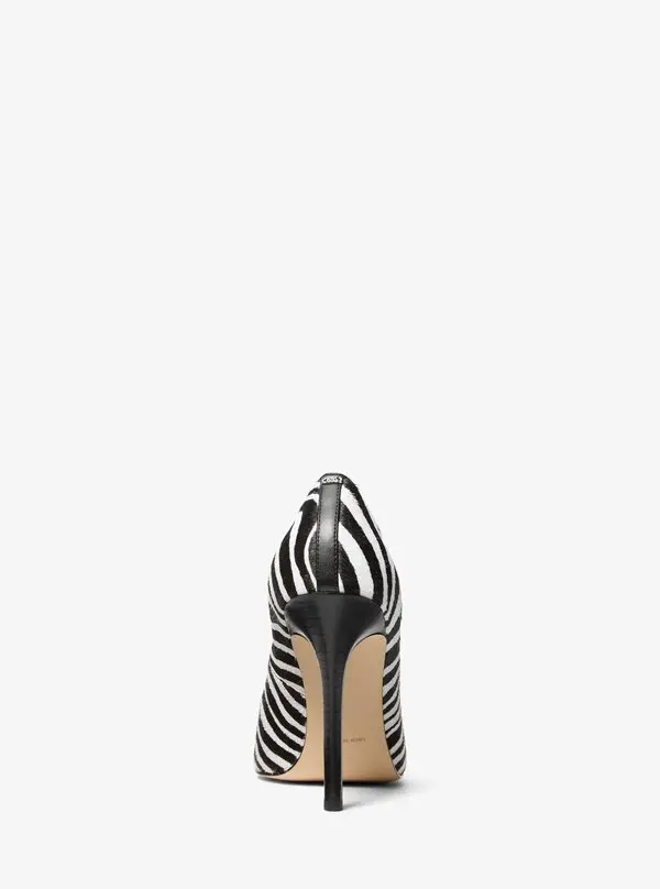 Michael Kors Elyse Zebra Print Calf Hair Pump In Size By