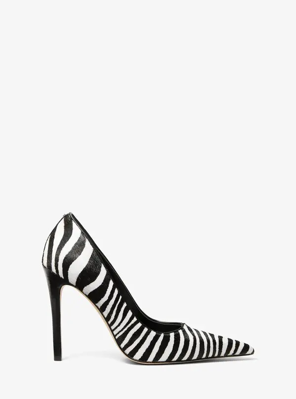 Michael Kors Elyse Zebra Print Calf Hair Pump In Size By
