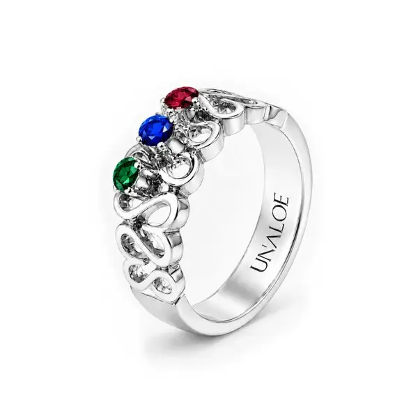 UNALOE Multicolour Cubic Zirconia Statement Ring – Sterling - Silver
