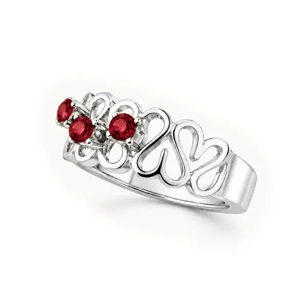 UNALOE Silver / Red Red Cubic Zirconia Statement Ring – Sterling Silver